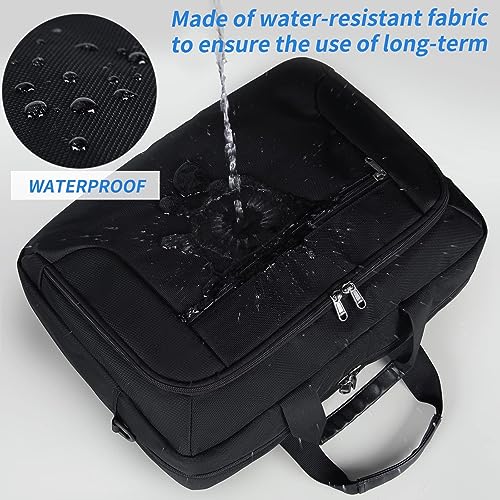 Laptop Bag 15.6 Inch Laptop Briefcase Computer Bag for Men Women Waterproof Business Office Work Large Laptop Case 15.6 Inch Adjustable Shoulder Messenger Bag Black