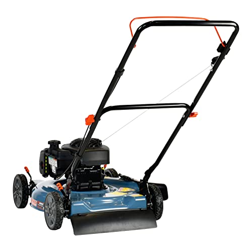 SENIX Gas Lawn Mower, 20-Inch, 125 cc 4-Cycle Briggs & Stratton Engine, Push Lawnmower with Side Discharge, 5-Position Height Adjustment, LSPG-L3, Blue