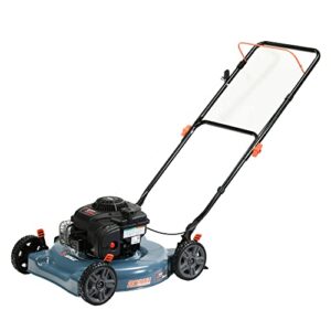 SENIX Gas Lawn Mower, 20-Inch, 125 cc 4-Cycle Briggs & Stratton Engine, Push Lawnmower with Side Discharge, 5-Position Height Adjustment, LSPG-L3, Blue