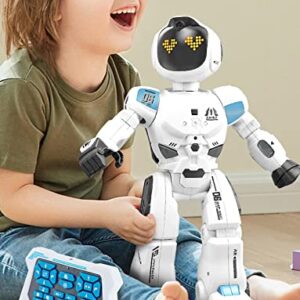 Large Smart Emo Robot Toys for Kids 5-7,Gesture Sensing Programmable Interactive Remote Control Robots for 8-12 with LED Eye Express for Boys 4-9 Years Old Birthday Gifts