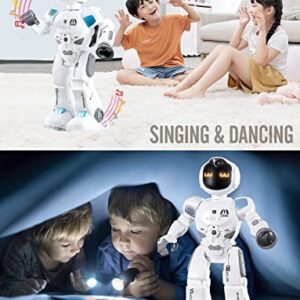 Large Smart Emo Robot Toys for Kids 5-7,Gesture Sensing Programmable Interactive Remote Control Robots for 8-12 with LED Eye Express for Boys 4-9 Years Old Birthday Gifts