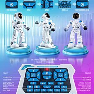 Large Smart Emo Robot Toys for Kids 5-7,Gesture Sensing Programmable Interactive Remote Control Robots for 8-12 with LED Eye Express for Boys 4-9 Years Old Birthday Gifts