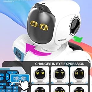 Large Smart Emo Robot Toys for Kids 5-7,Gesture Sensing Programmable Interactive Remote Control Robots for 8-12 with LED Eye Express for Boys 4-9 Years Old Birthday Gifts