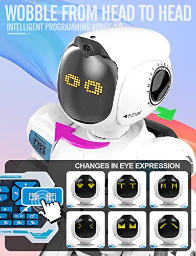 Large Smart Emo Robot Toys for Kids 5-7,Gesture Sensing Programmable Interactive Remote Control Robots for 8-12 with LED Eye Express for Boys 4-9 Years Old Birthday Gifts