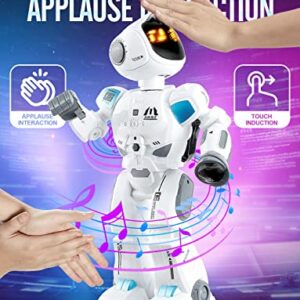 Large Smart Emo Robot Toys for Kids 5-7,Gesture Sensing Programmable Interactive Remote Control Robots for 8-12 with LED Eye Express for Boys 4-9 Years Old Birthday Gifts