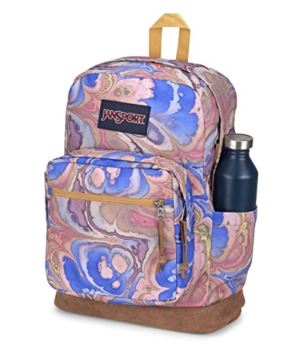 JanSport Right Pack Backpack - Class, Travel, Work, or Laptop Bookbag with Leather Bottom, Marble Mood