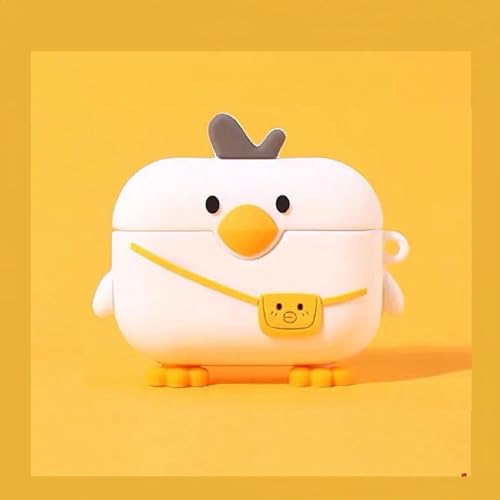 Cute Duck Case for Airpod Pro/Pro 2 Gen Cases 2022, Funny 3D Cartoon Kawaii Cool Air pods Pro 2nd Generation Silicone Cases for Apple AirPods Pro with Keychain for Boys Girls Kids Teen