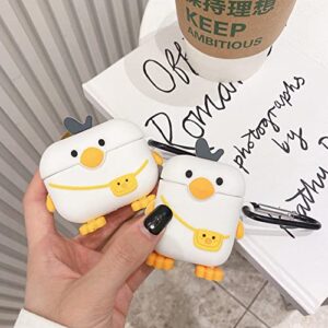 Cute Duck Case for Airpod Pro/Pro 2 Gen Cases 2022, Funny 3D Cartoon Kawaii Cool Air pods Pro 2nd Generation Silicone Cases for Apple AirPods Pro with Keychain for Boys Girls Kids Teen