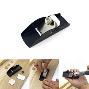 mini trimming planer, hand planer, diy model making tool woodworking pocket plane hand adjustable for woodworking/trimming/wood planing, surface smoothing(black)