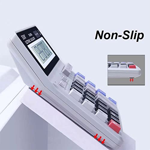 Desk Calculator Large Display, Dual Power 12 Digit Desktop Big Button Mechanical Basic Office Calculator for School Home and Business (Grey).