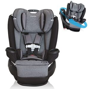 evenflo gold revolve360 extend all-in-one rotational car seat with sensorsafe (moonstone gray)