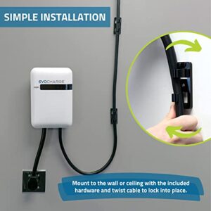 EVoCharge EV Charging Cable Management Kit, Ceiling and Wall Mount EV Cable Holder, Fits Most Level 2 Chargers, Organize Your EV Charge Cable and Improve Electric Vehicle Charging at Home