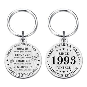 sousyokyo 30th birthday gifts for women men 1993 keychain, female 30 years old birthday gifts ideas, male happy 30th birthday decoration stuff present