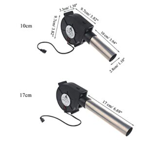 Portable BBQ Fan 12V 1.2A 5200RPM Electric Blower Starter Air Blower Fan Barbecue Fire Bellow Picnic Camping Fire Charcoal Starter Cooking Tool