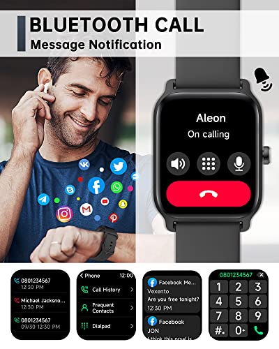 Smart Watch for Men Women, Answer Make Call, Alexa Built-in, 1.8" Touch Screen Fitness Tracker for iphone Android with 100+ Sport Modes, Heart Rate Blood Oxygen Sleep Monitor, IP68 Waterproof watch