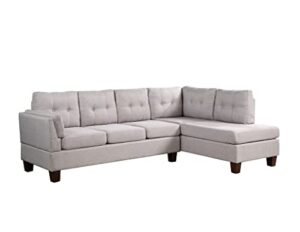 lilola home dalia linen modern sectional sofa with right facing chaise