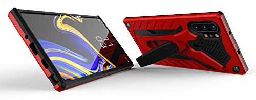 Kitoo Defender Designed for Samsung Galaxy Note 10 Plus Eco-Friendly Case with Kickstand, Military Grade Shockproof 12ft. Drop Tested - Red