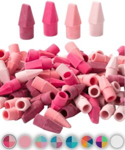 mr. pen- pencil erasers toppers, 120 pack, pink shades, erasers for pencils, pencil top erasers, pencil eraser, eraser pencil, pencil cap erasers, eraser caps, eraser tops, pencil topper erasers