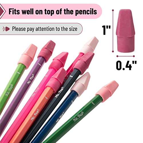 Mr. Pen- Pencil Erasers Toppers, 120 Pack, Pink Shades, Erasers for Pencils, Pencil Top Erasers, Pencil Eraser, Eraser Pencil, Pencil Cap Erasers, Eraser Caps, Eraser Tops, Pencil Topper Erasers