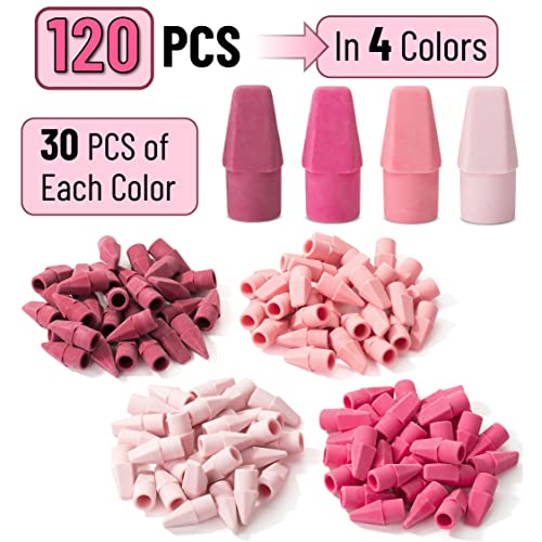 Mr. Pen- Pencil Erasers Toppers, 120 Pack, Pink Shades, Erasers for Pencils, Pencil Top Erasers, Pencil Eraser, Eraser Pencil, Pencil Cap Erasers, Eraser Caps, Eraser Tops, Pencil Topper Erasers