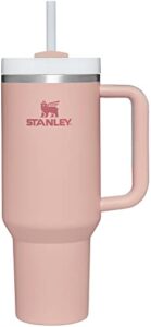 stanley quencher h2.0 flowstate stainless steel vacuum insulated tumbler with lid and straw for water, iced tea or coffee, smoothie and more, pink dusk, 40 oz