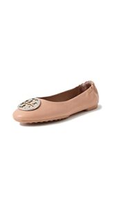 tory burch women's claire ballet flats, light sand/gold/silver, 10 medium us