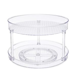 amazon basics 2 tier clear lazy susan turntable organizer, 12-inch