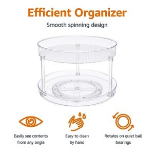 Amazon Basics 2 Tier Clear Lazy Susan Turntable Organizer, 12-Inch