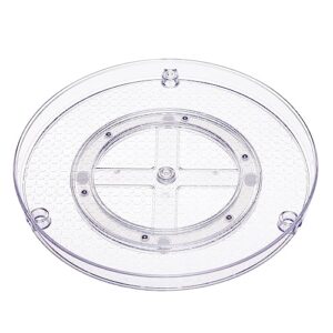 Amazon Basics 2 Tier Clear Lazy Susan Turntable Organizer, 12-Inch