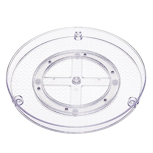 Amazon Basics 2 Tier Clear Lazy Susan Turntable Organizer, 12-Inch