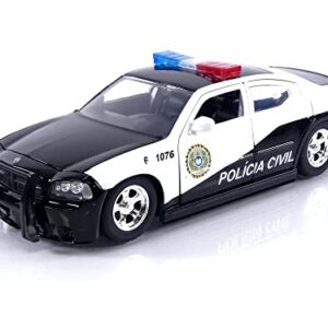 Fast & Furious 1:24 2006 Dodge Charger Police Car Die-Cast Car, Toys for Kids and Adults