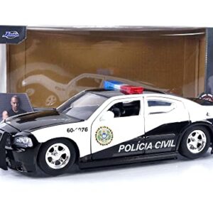 Fast & Furious 1:24 2006 Dodge Charger Police Car Die-Cast Car, Toys for Kids and Adults