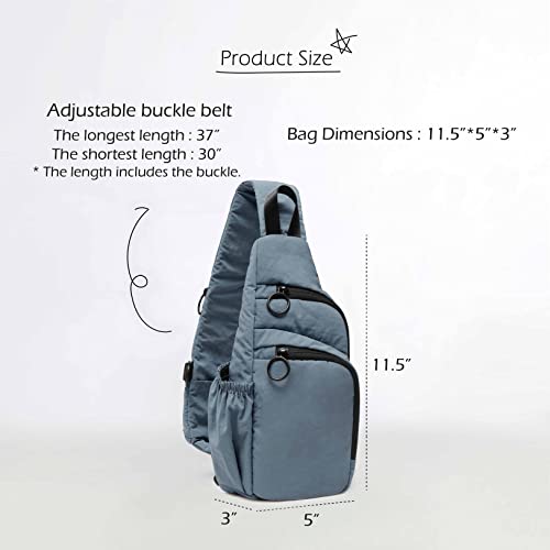 ODODOS Crossbody Sling Bag with Adjustable Straps Small Backpack Lightweight Daypack for Casual Hiking Outdoor Travel, Deep Blue