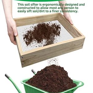 Soil Sifter, Dirt Sifter for Gardening, Compost Sifter, Garden Sieve, Light Wood Sifter for Rocks, Screen Sifter Top Soil/Peat Moss/Worm/Leaves/Loam Soil/Sand,Great Garden Tool for Plants & Vegetables