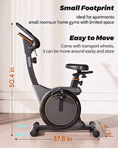 Niceday Upright Exercise Bike-Magnetic Resistance Indoor Cycling Bike with App Connectivity and Performance Monitor, 300 Weight Capacity Black