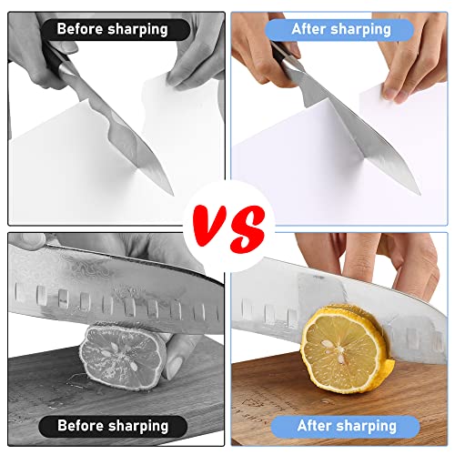 Greenual Knife Sharpening Stone Set Premium 4 Side Grit 400/1000 3000/8000 Whetstone Knife Sharpener Wet Stones Chisel Sharpening Kit Stones Leather Strop Honing Guide for Sharpeners Knives