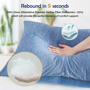 Topcee Bed Pillows for Sleeping 2 Pack, Standard Size Colling Pillow Set of 2 for Back, Stomach or Side Sleepers, Hotel Quality Firm Pillow, Bionic Down Filling Luxury Soft Supportive Pillows(20"*26")