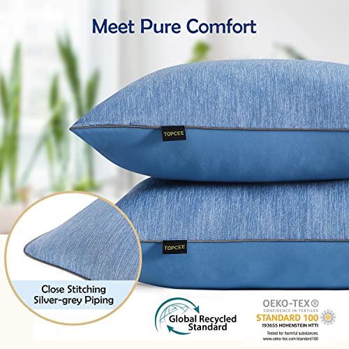 Topcee Bed Pillows for Sleeping 2 Pack, Standard Size Colling Pillow Set of 2 for Back, Stomach or Side Sleepers, Hotel Quality Firm Pillow, Bionic Down Filling Luxury Soft Supportive Pillows(20"*26")