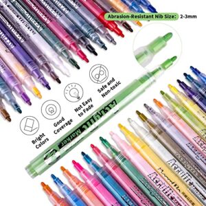 Betem Acrylic Paint Markers Paint Pens 36 Colors, Betem Premium Medium Tip Acrylic Paint Pens for Wood, Canvas, Stone, Rock Painting, Glass, Ceramic Surfaces, DIY Crafts Making Art Supplies