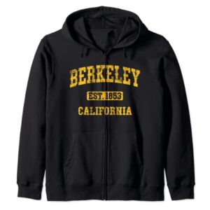 Berkeley California Vintage Athletic Sports Design Zip Hoodie