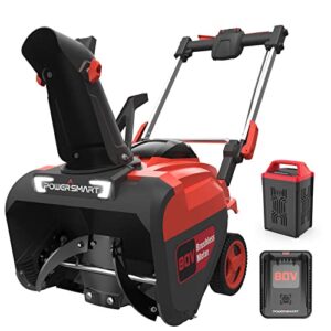 teeker snow blower - 80v 6.0ah battery powered snow blower, 21'' electric snow thrower, cordless snow throwers