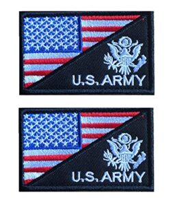 american flag and army veteran us armed forces patch hook and loop tactical morale applique fastener military embroidered patch 2pcs