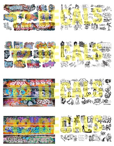 N Scale (1:160) Custom Graffiti Decals 8.5. x 11" MEGA Sheet #5 - Weather Your Rolling Stock & Structures!