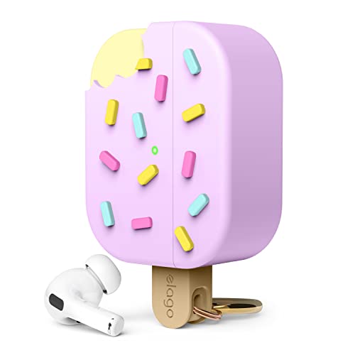 elago Ice Cream Case Compatible with AirPods Pro 2nd Generation Case Cover - Compatible with AirPods Pro 2 Case, Karabiner Included, Supports Wireless Charging, Full Protection (Blueberry)