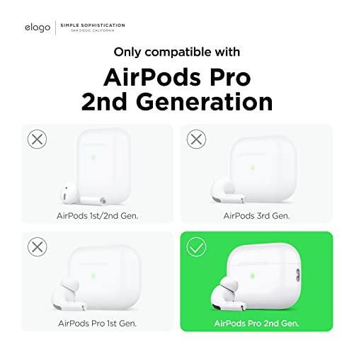 elago Ice Cream Case Compatible with AirPods Pro 2nd Generation Case Cover - Compatible with AirPods Pro 2 Case, Karabiner Included, Supports Wireless Charging, Full Protection (Blueberry)