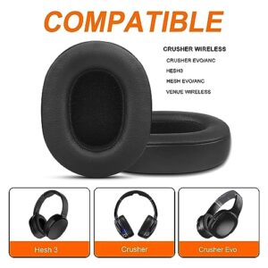 Gvoears Replacement Ear Pads Cushions for Skullcandy Crusher Wireless, Crusher ANC/EVO, Hesh ANC/EVO, Hesh 3 Wireless, Also Fit for Skullcandy Venue Wireless ANC Headphone with Duable Leather Fabric