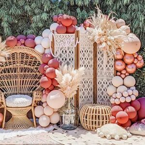 Rubfac 162pcs Boho Balloon Garland Arch Kit Blush Balloons Double Stuffed Dusty Pink Cream Peach Chrome Rose Gold Balloons for Birthday Baby Shower Bridal Wedding Graduation (Total 300pcs)