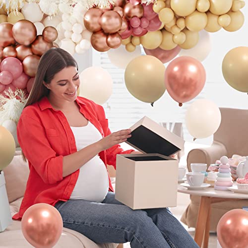 Rubfac 162pcs Boho Balloon Garland Arch Kit Blush Balloons Double Stuffed Dusty Pink Cream Peach Chrome Rose Gold Balloons for Birthday Baby Shower Bridal Wedding Graduation (Total 300pcs)