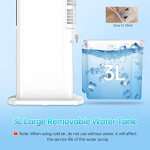 Portable Air Conditioners, Evaporative Air Cooler & Air Conditioner for Room w/3 Speeds & Cooling Mode, 52° Oscillation, 12H Timer, Remote, Portable AC Swamp Cooler for Room Home Office