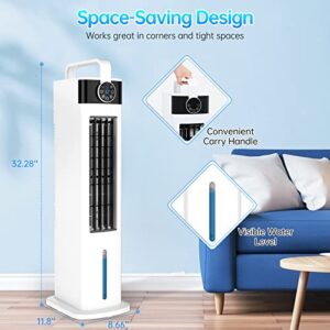 Portable Air Conditioners, Evaporative Air Cooler & Air Conditioner for Room w/3 Speeds & Cooling Mode, 52° Oscillation, 12H Timer, Remote, Portable AC Swamp Cooler for Room Home Office